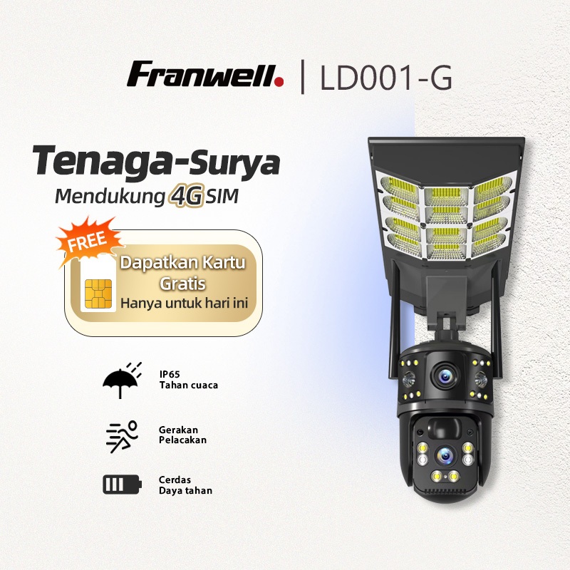 Jual Franwell CCTV 4G Solar + Lampu Jalan | Tanpa WiFi | Tahan Hujan ...