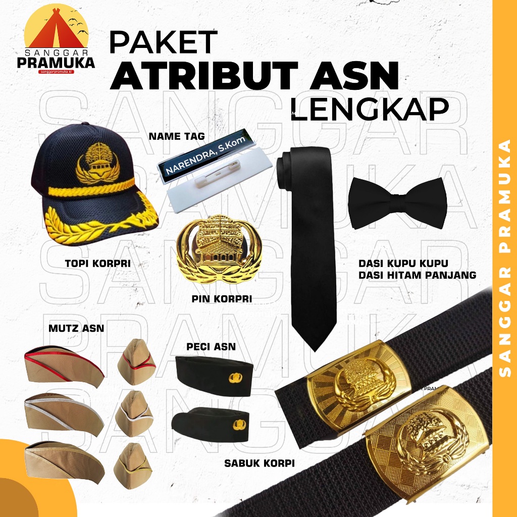 Jual Atribut PNS Lengkap / Atribut Korpri / Atribut PPPK / Atribut ASN ...