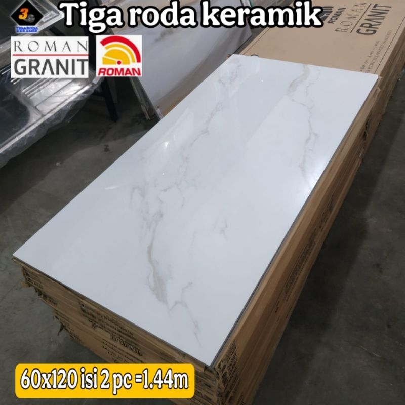 Jual granit roman 60x120/granit 120x60/granit putih motif/granit carara ...