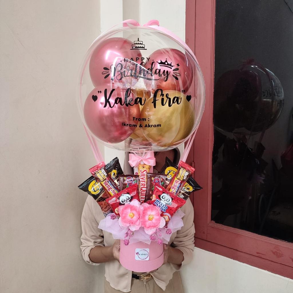 Jual Balon bucket balon buket balon snack bloom box bouquet balon ...