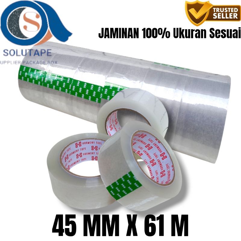 Jual Lakban Isolasi Bening Harmony Tape 1 Slop isi 6 Selotip 45mmx100 ...