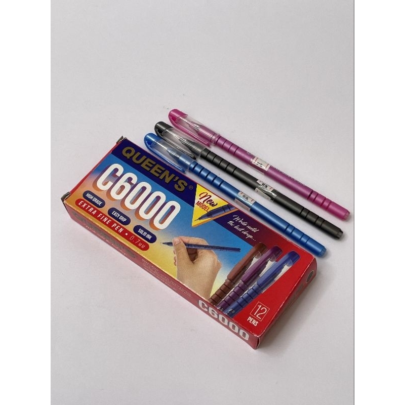 Jual Pulpen FASTER C6000 QUEEN'S 0,7mm hitam (12pcs) | Shopee Indonesia