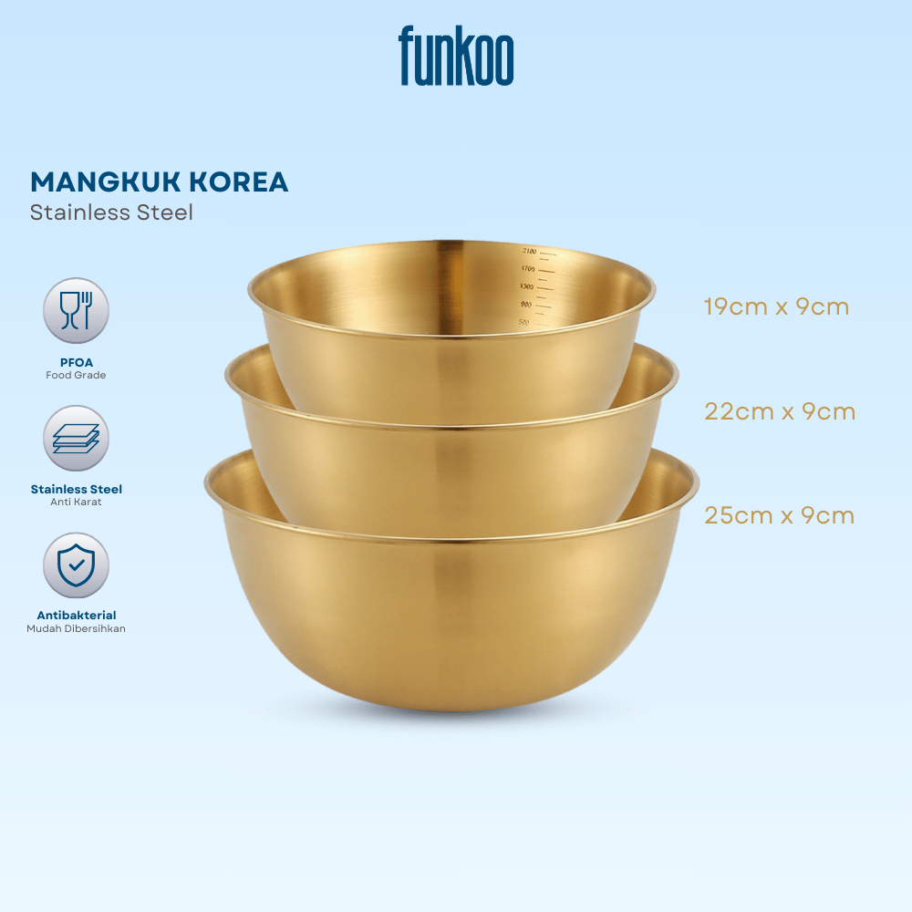 Jual Funkoo Mangkok Salad Korea Tebal | Korean Plate | Mangkuk Sup Emas ...
