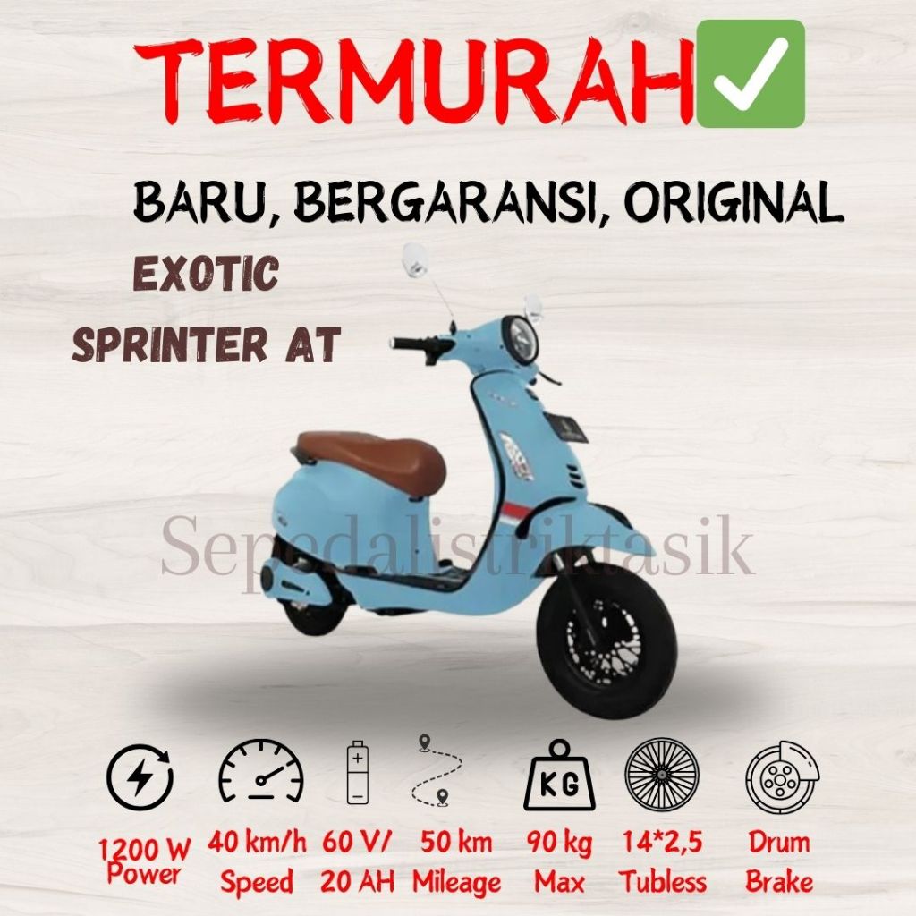 Jual MOTOR LISTRIK SPRINTER AT - ORIGINAL - GARANSI RESMI - SEPEDA ...