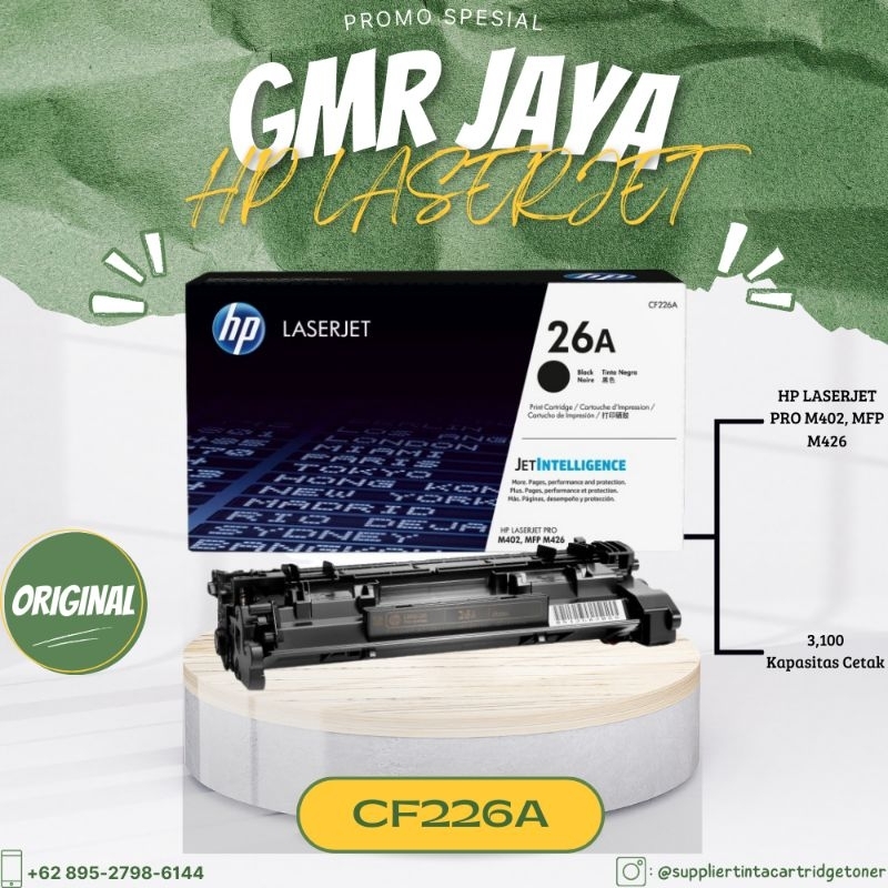 Jual Toner hp 26A original / Toner hp 26A black original / Toner hp ...