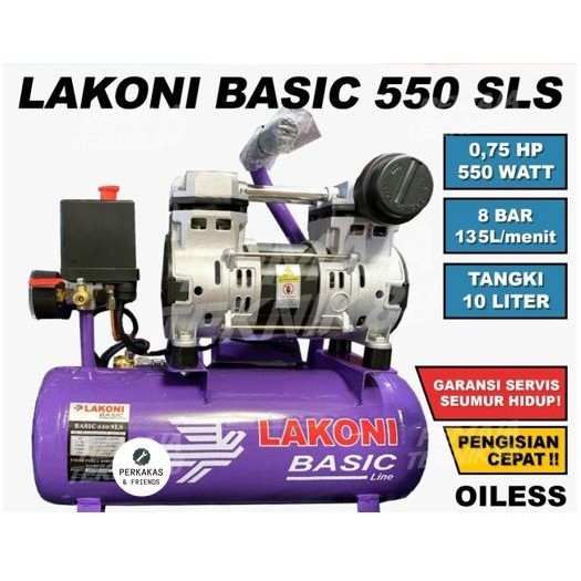 Jual Lakoni Basic 550 SLS Kompressor Angin Listrik 0,75HP Basic 550SLS ...
