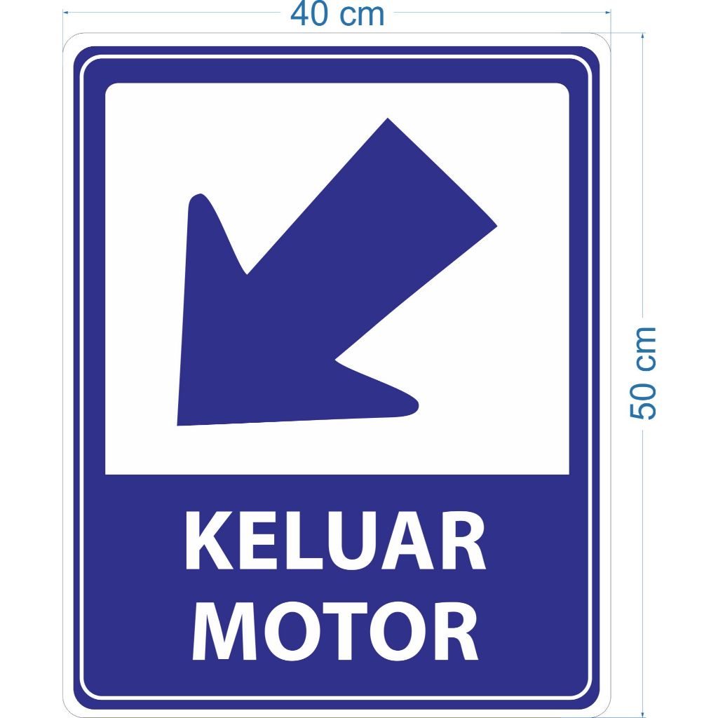 Jual Rambu Keluar Mobil dan Motor ACP, stiker Reflektif ukuran 40x50cm ...