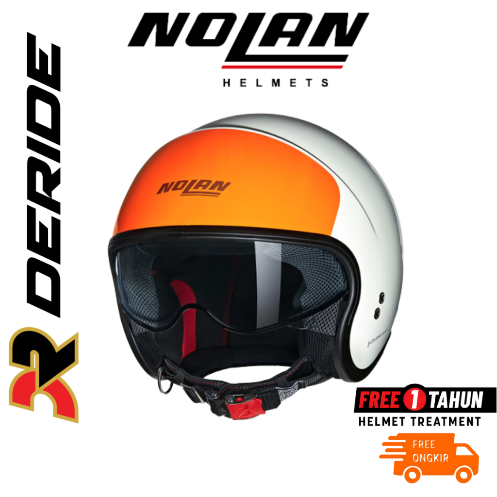 Jual Nolan N21 Verniciatura Speciale 349 Pearl Orange Helm Half Face Mini Jet Retro Classic SNI ...