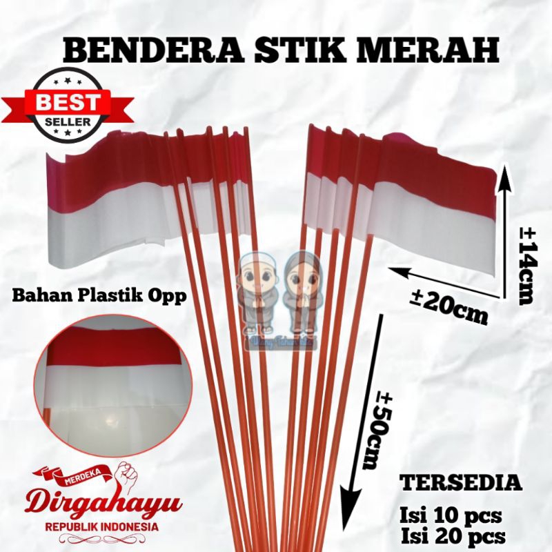 Jual (Stik panjang)Bendera Stik merah putih,Bendera Stik Agustusan ...