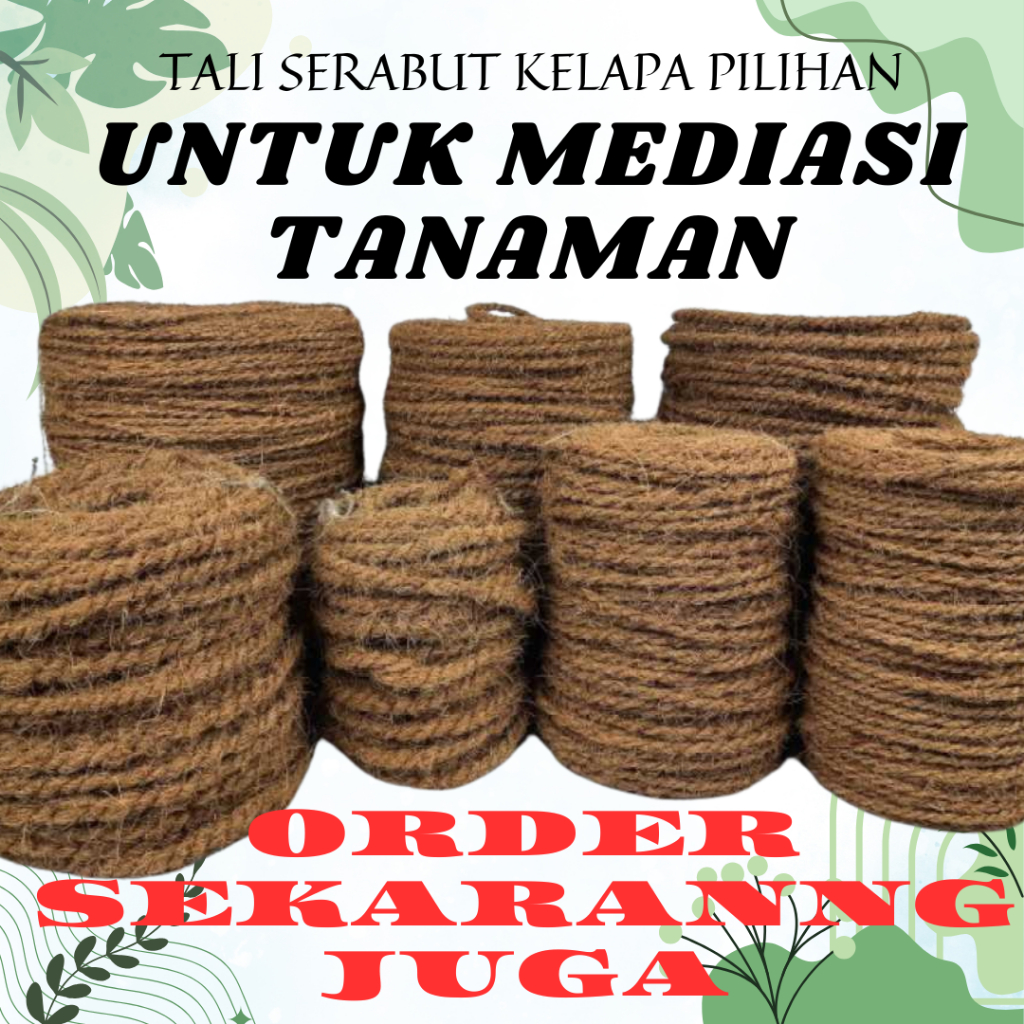 Jual TALI SABUT KELAPA 4-6MM 100 METER-TALI GONI-TALI-RAMI-TALI TURUS ...