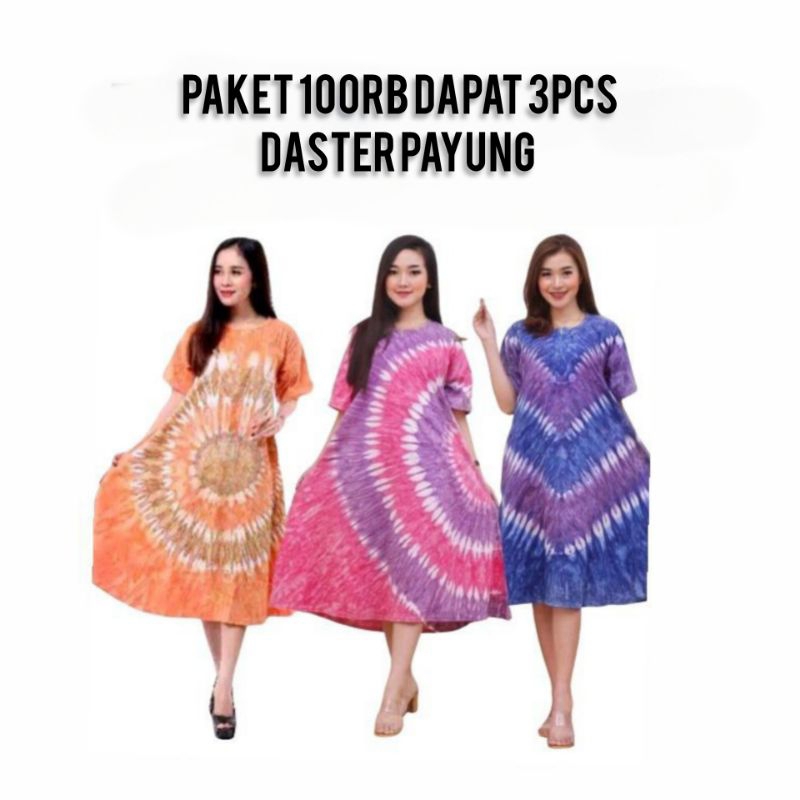 Jual Paket Daster Payung 100k dapat 3pcs Daster Katun Tetron Premium ...