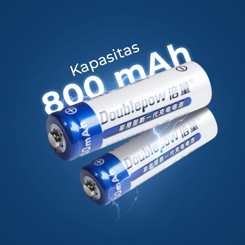 Jual Doublepow Baterai Rechargeable 800mAh 2 pcs | Shopee Indonesia