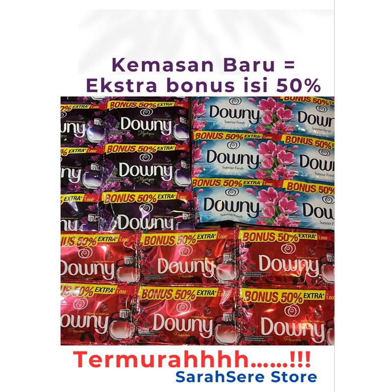 Jual Downy sachet 1000 ukuran 24ml(1 renceng isi 12 sachet)dengan bonus ...