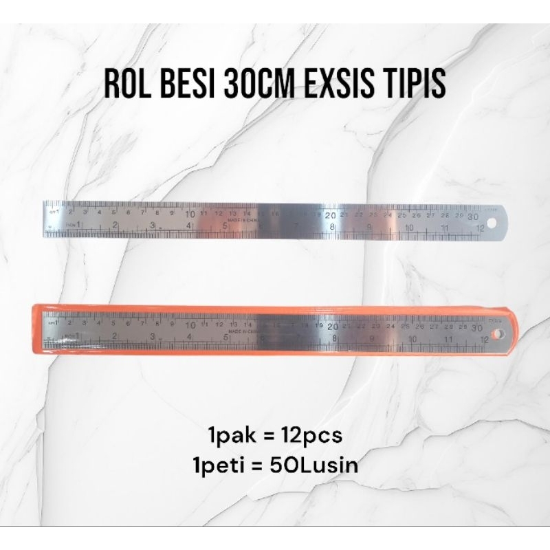 Jual Rol besi/penggaris besi 30 cm | Shopee Indonesia