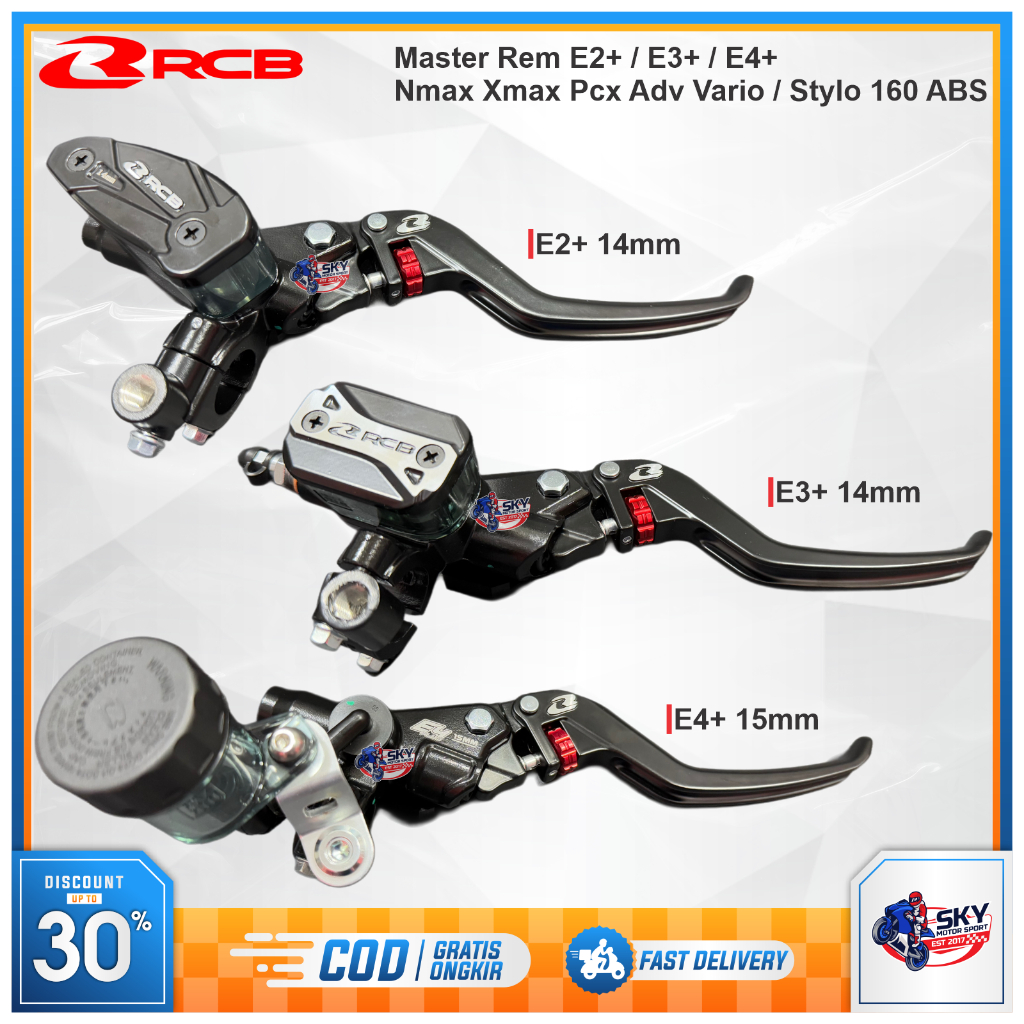 Jual Master Rem RCB E2+ / E3+ / E4+ Kiri Kanan 14mm / 15mm Nmax Xmax Aerox Pcx Adv Vario / Stylo ...