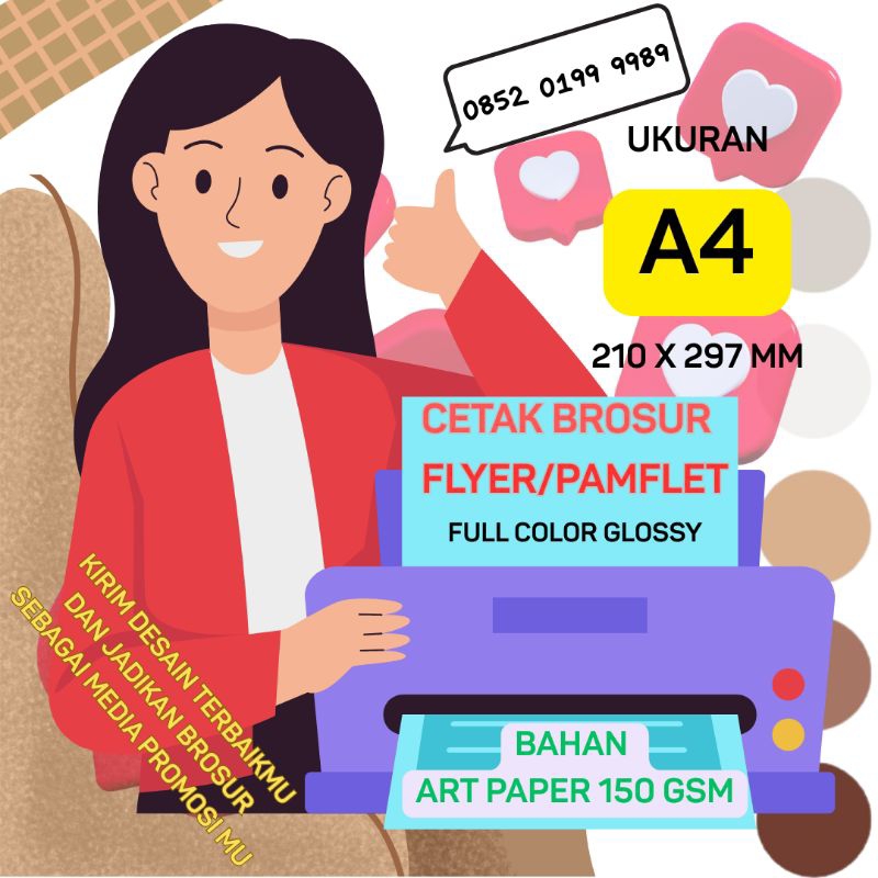 Jual cetak brosur flayer/pamflet A4 tanpa minimal order 1sisi 2sisi high quality | Shopee Indonesia