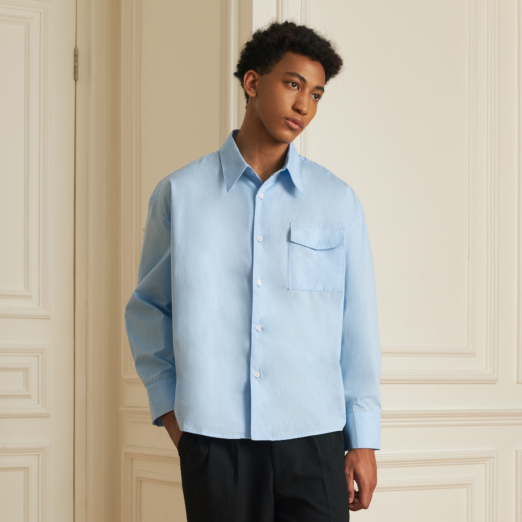 Jual Mayfair Blue Shirt - AISE HOMME | Shopee Indonesia