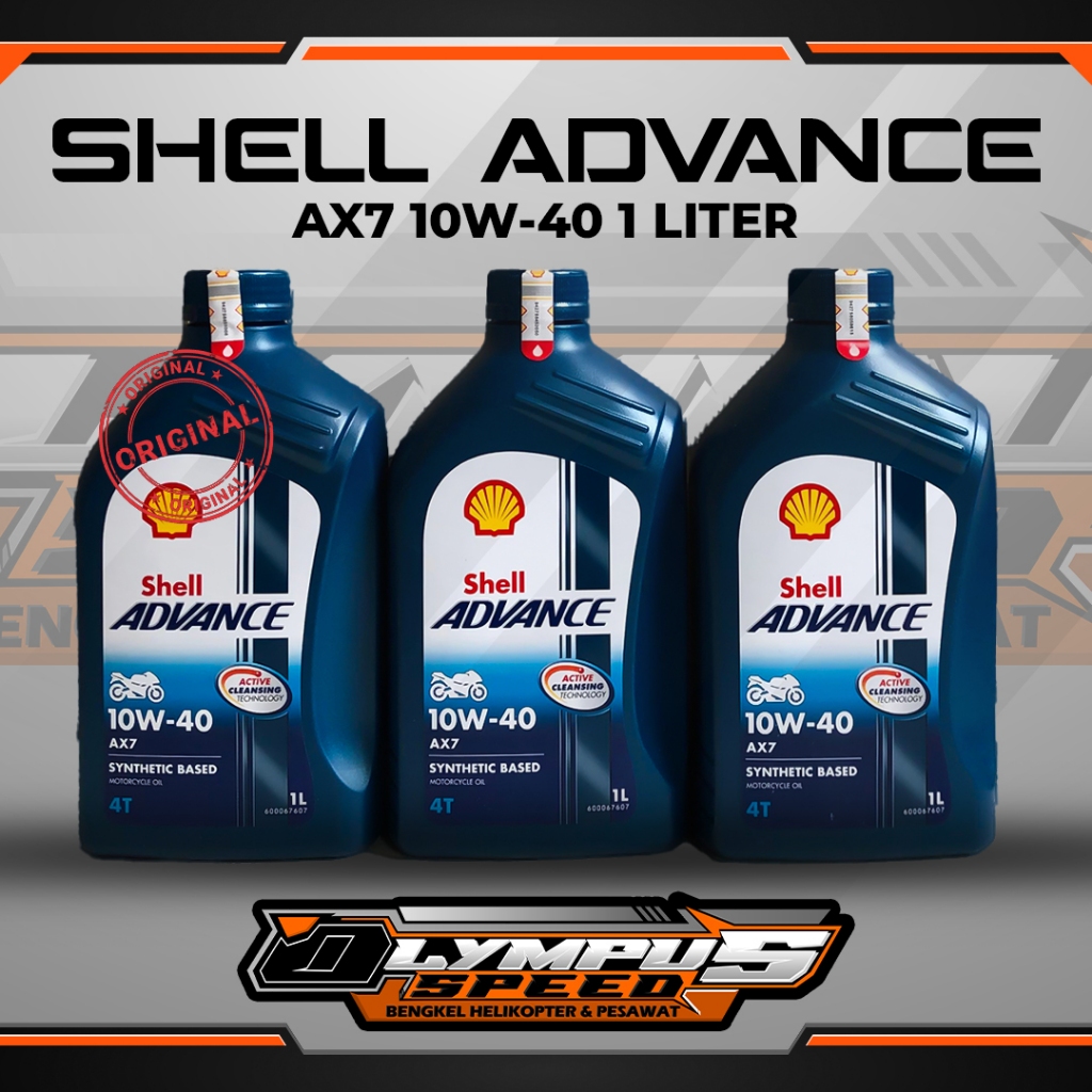 Jual OLI SHELL ADVANCE AX7 10W-40 4T MANUAL SPORT 1 LITER - ORIGINAL | Shopee Indonesia