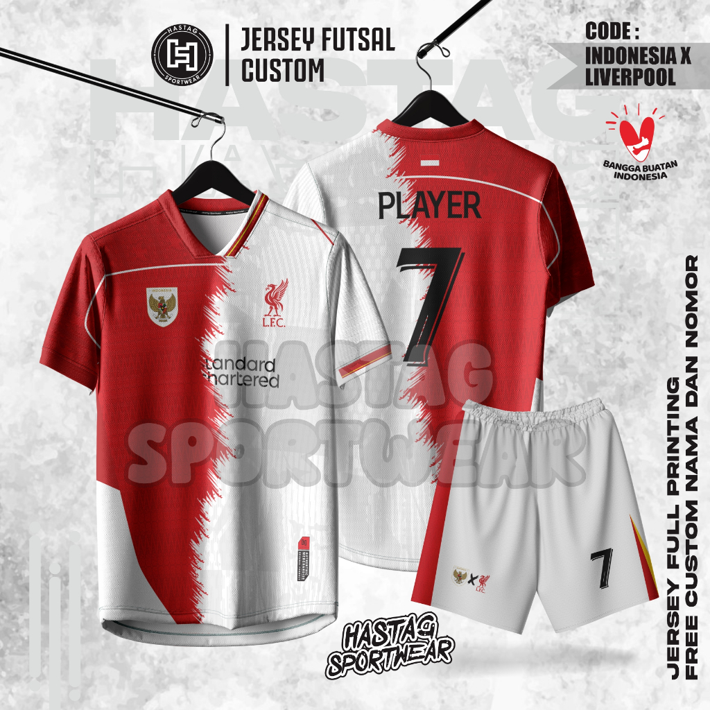 Jual BAJU JERSEY INDONESIA X LIVERPOOL TERBARU 2025 MERAH PUTIH, FREE ...