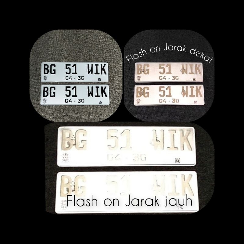 Jual plat mobil reflektif barcode belenk warna putih sepasang depan ...