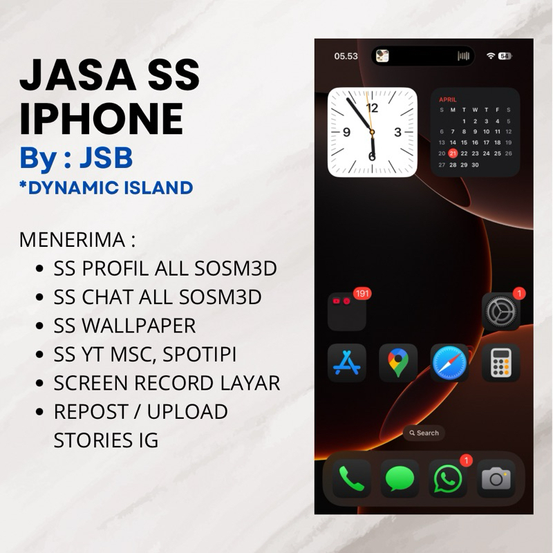 Jual JASA SCREENSHOT SS IPHONE 16 PRO (DYNAMIC ISLAND) | Shopee Indonesia