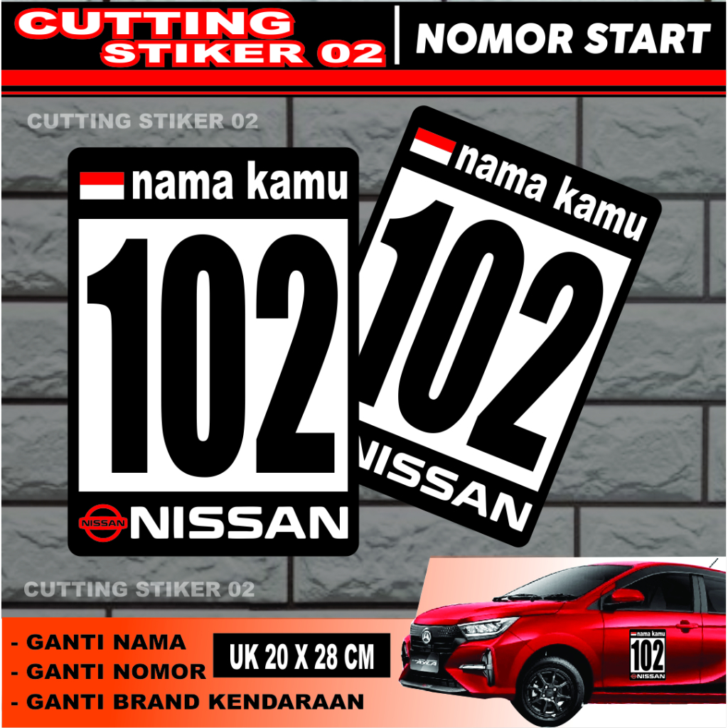 Jual STICKER VINYL NOMOR START PINTU MOBIL KEREN MANTAB VIRAL HARGA ...
