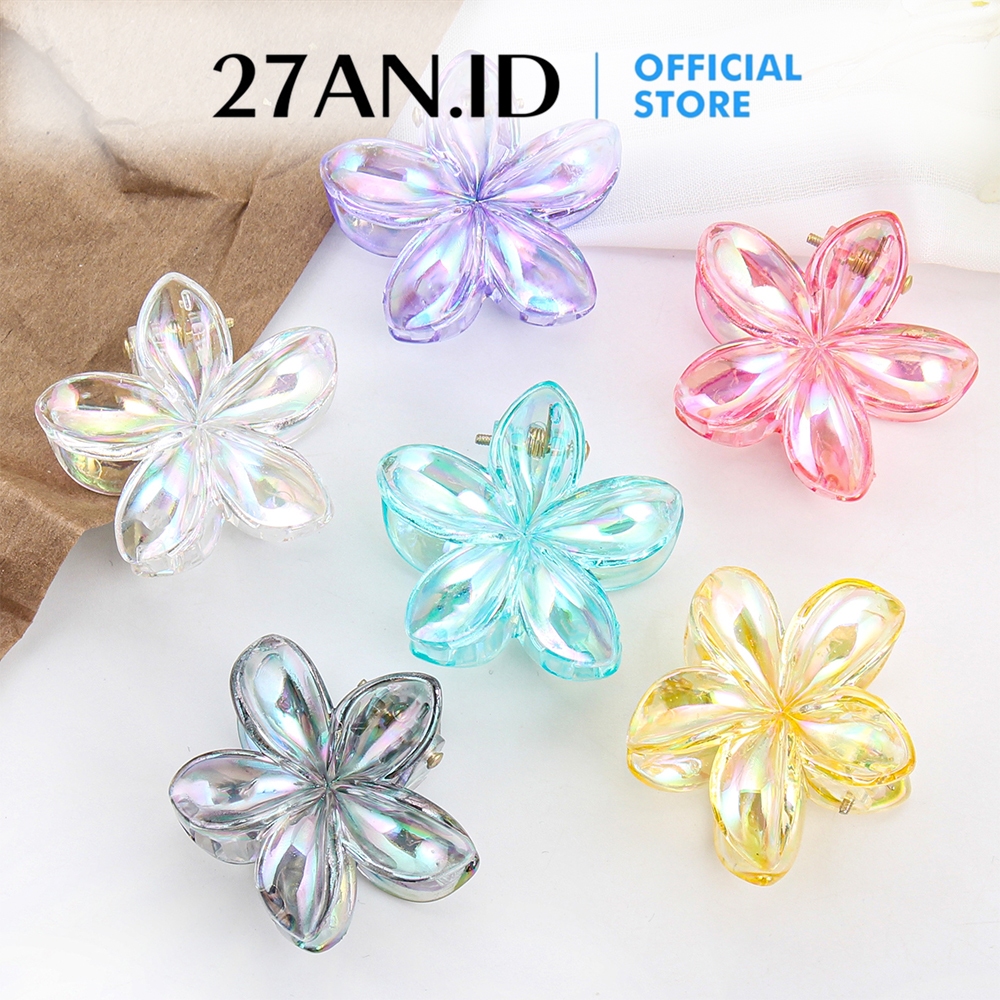 Jual (27AN.ID) Jepit Rambut H913 Bunga Kamboja Glossy Jedai Plumeria Akrilik Transparant Hair ...