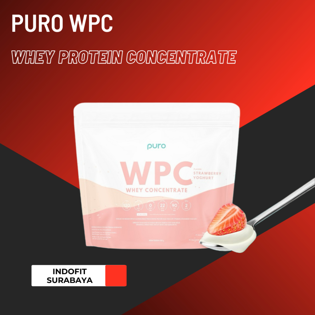 Jual Puro WPC 300gr / Pouch Whey Protein Concentrate Flavour Strawberry ...