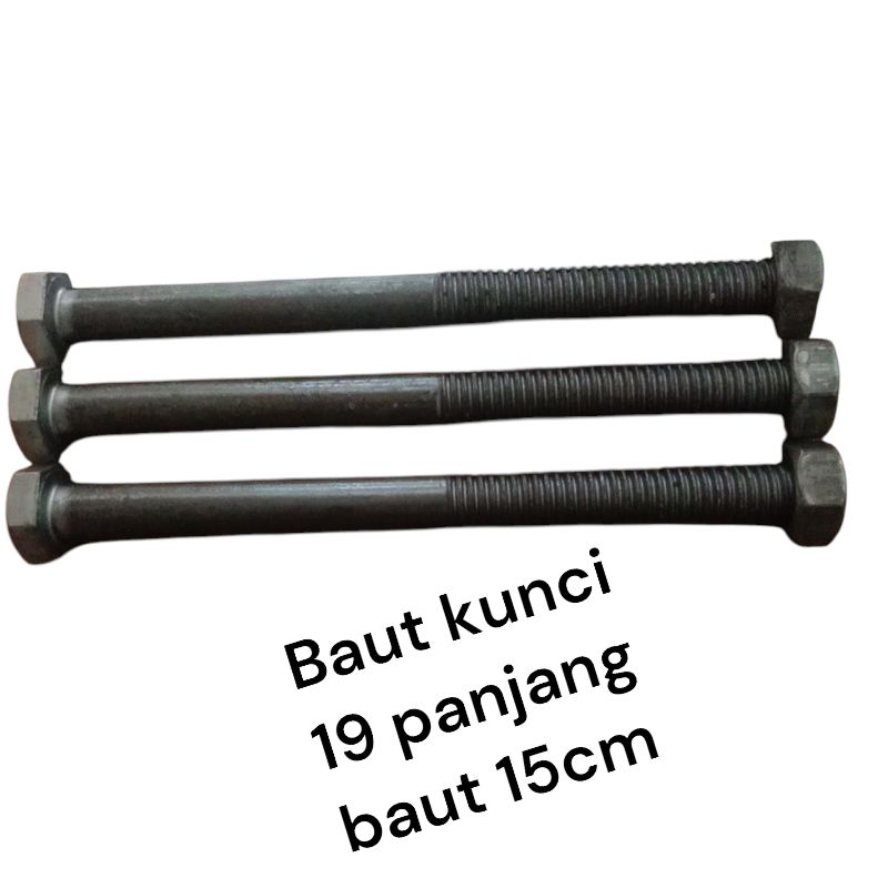 Jual BAUT+ RENG+ mur UlKURAN KUNCI 19 PANJANG 15cm besar baut 12mm ...