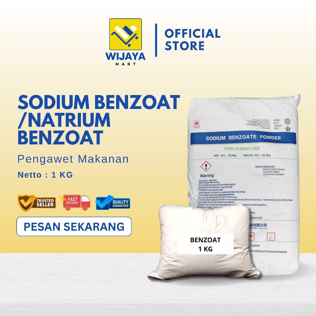 Jual Sodium Benzoat / Natrium Benzoat / Benzoat Pengawet Makanan 1 Kg ...