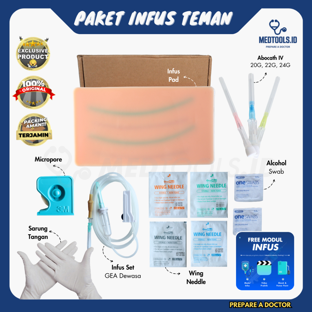 Jual Paket Infus Teman [Infusion Pad + Set + Abocath + Wing Needle ...