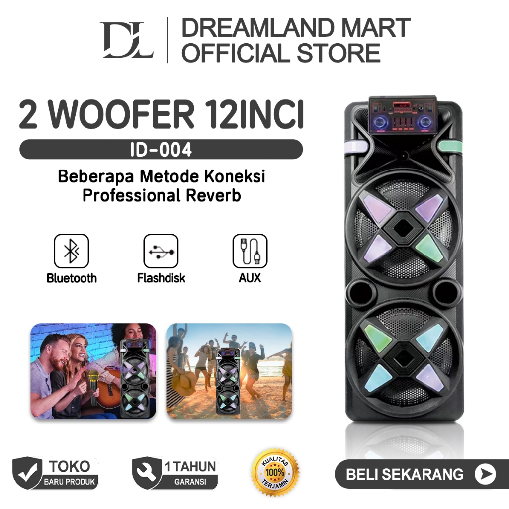 Jual DL 2 Mic Speaker Bluetooth Karaoke Besar Super Portable Bluetooth ...