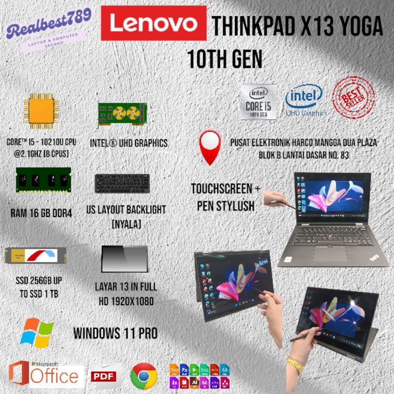 Jual Laptop Lenovo Thinkpad X13 Yoga Core i5 10310U (10th Gen) RAM 16GB ...