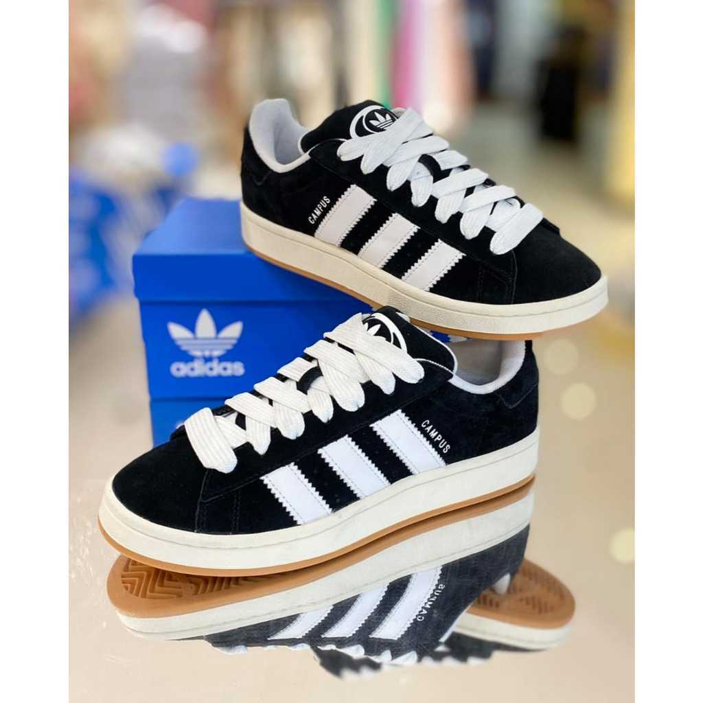 Jual PROMO SPESIAL Sepatu Campus "Black White" sepatu sekolah hitam ...