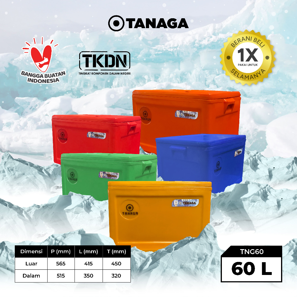 Jual TANAGA Cooler Box 60 Liter Coolbox Ice Box Kotak Container ...
