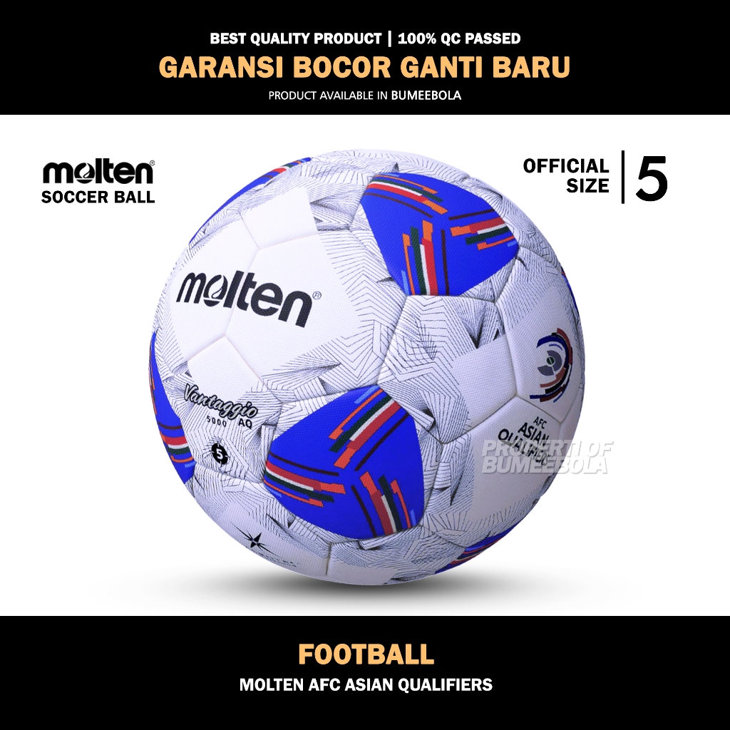 Jual MOLTEN Bola Sepak AFC ASIAN QUALIFIERS 2024 | Size 5 | Bola Sepak Bola Kaki Original Import ...