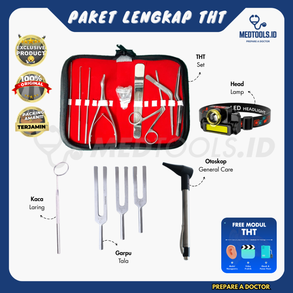 Jual Paket Lengkap THT / Telinga Hidung Tenggorokan [THT Set + Headlamp ...