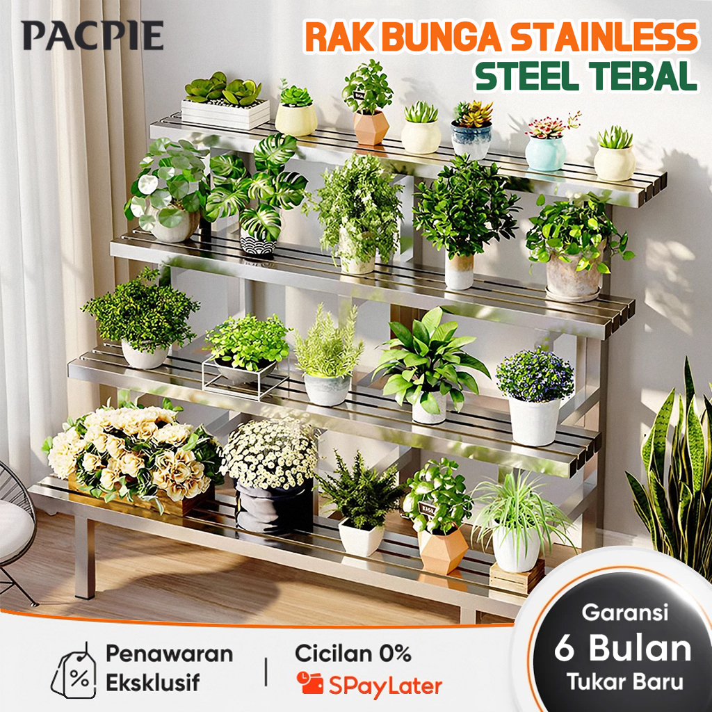 Jual PACPIE Rak Pot Bunga Outdoor / Rak Tanaman 4 Susun Outdoor / Rak ...