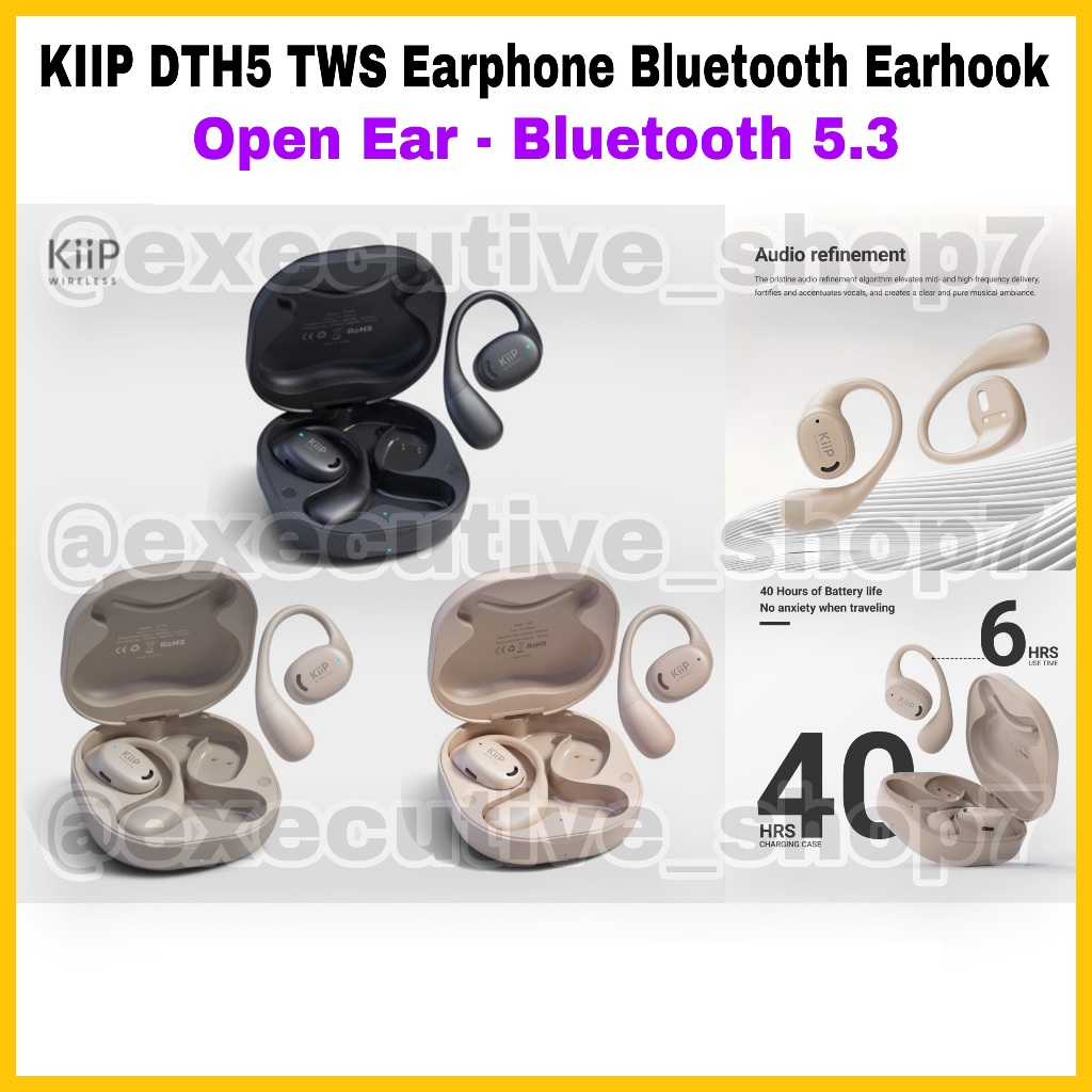 Jual KIIP DTH5 TWS Earphone Bluetooth Earhook - Open Ear - Bluetooth 5. ...