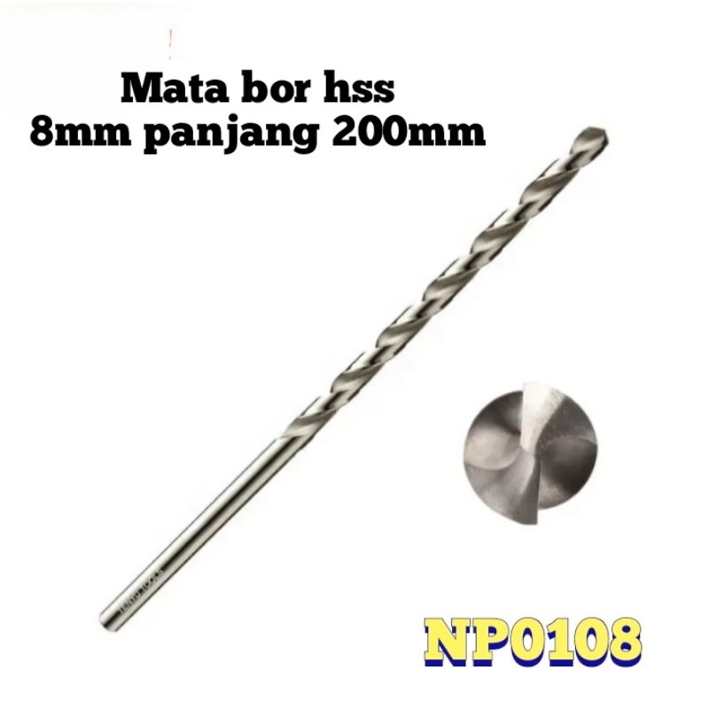 Jual Mata bor hss 8mmx200mm mata bor kayu besi mata bor dril extra long BUKAN dril carbide nachi ...