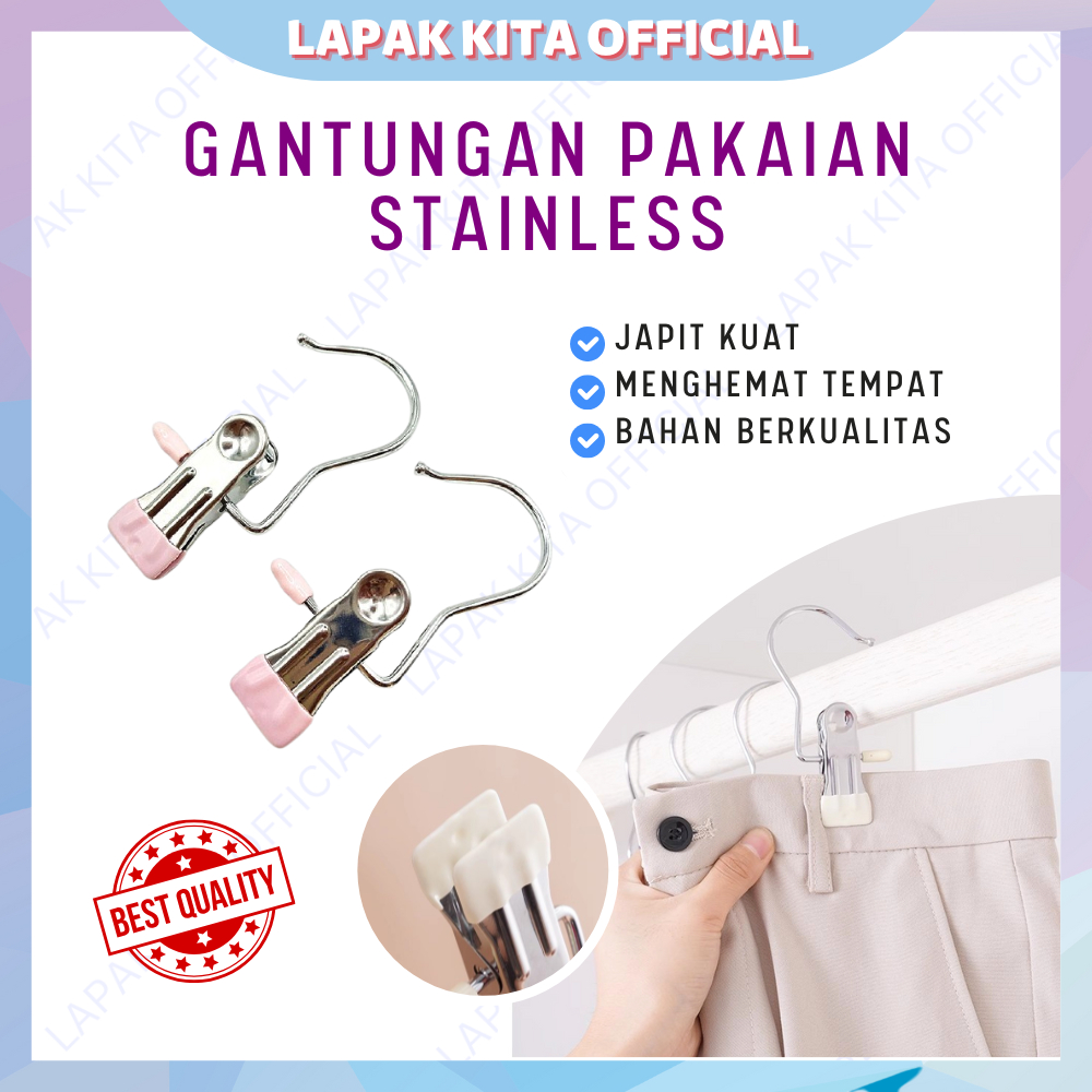 Jual Japit jemuran mini serbaguna gantungan capit hanger baju pakaian ...