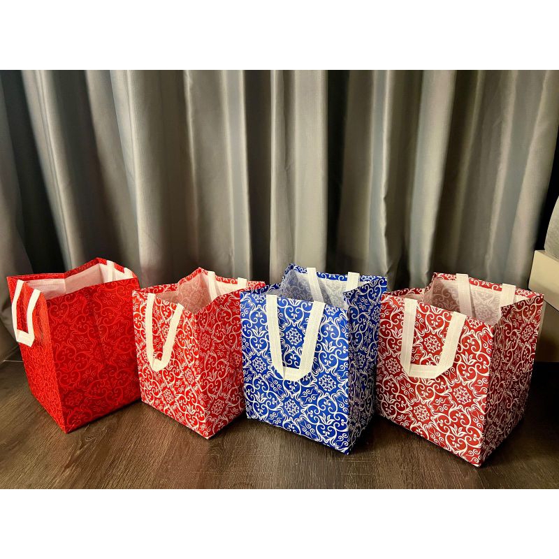 Jual (1 LUSIN = 12 PCS) GOODIE BAG HAJATAN LAMINASI BATIK PREMIUM 22x22 TINGGI 28 CM / TAS ...