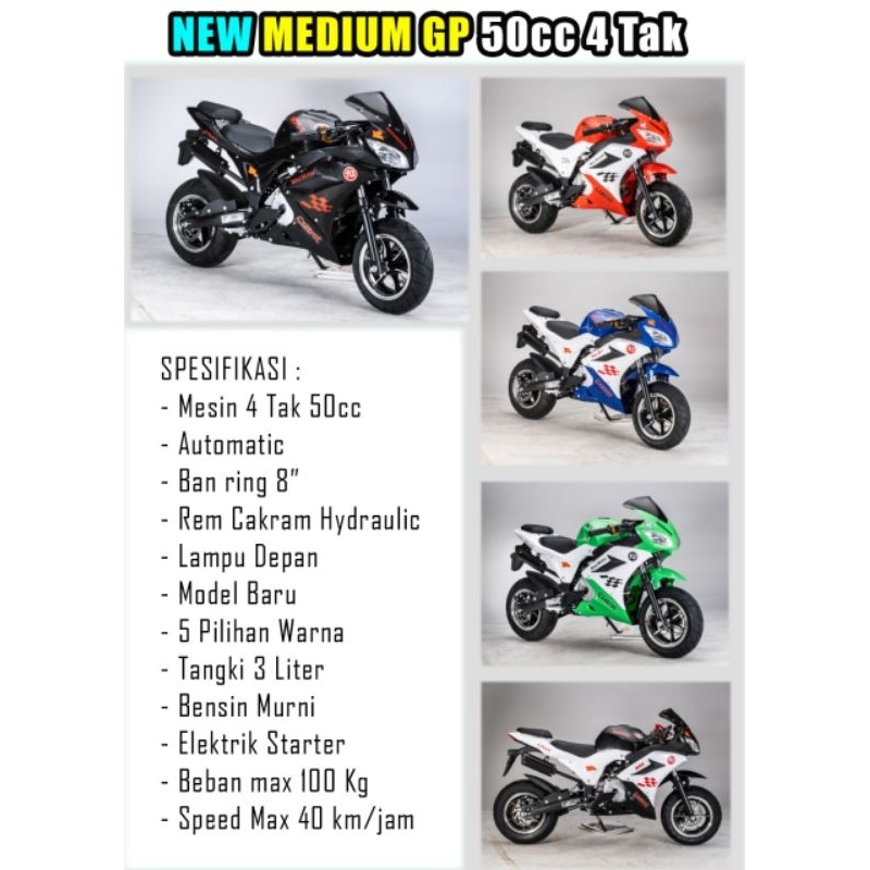 Jual MOTOR GP MEDIUM 4TAK 50CC MESIN HONDA~MOTOR GP~MOTOR MINI CROSS ...