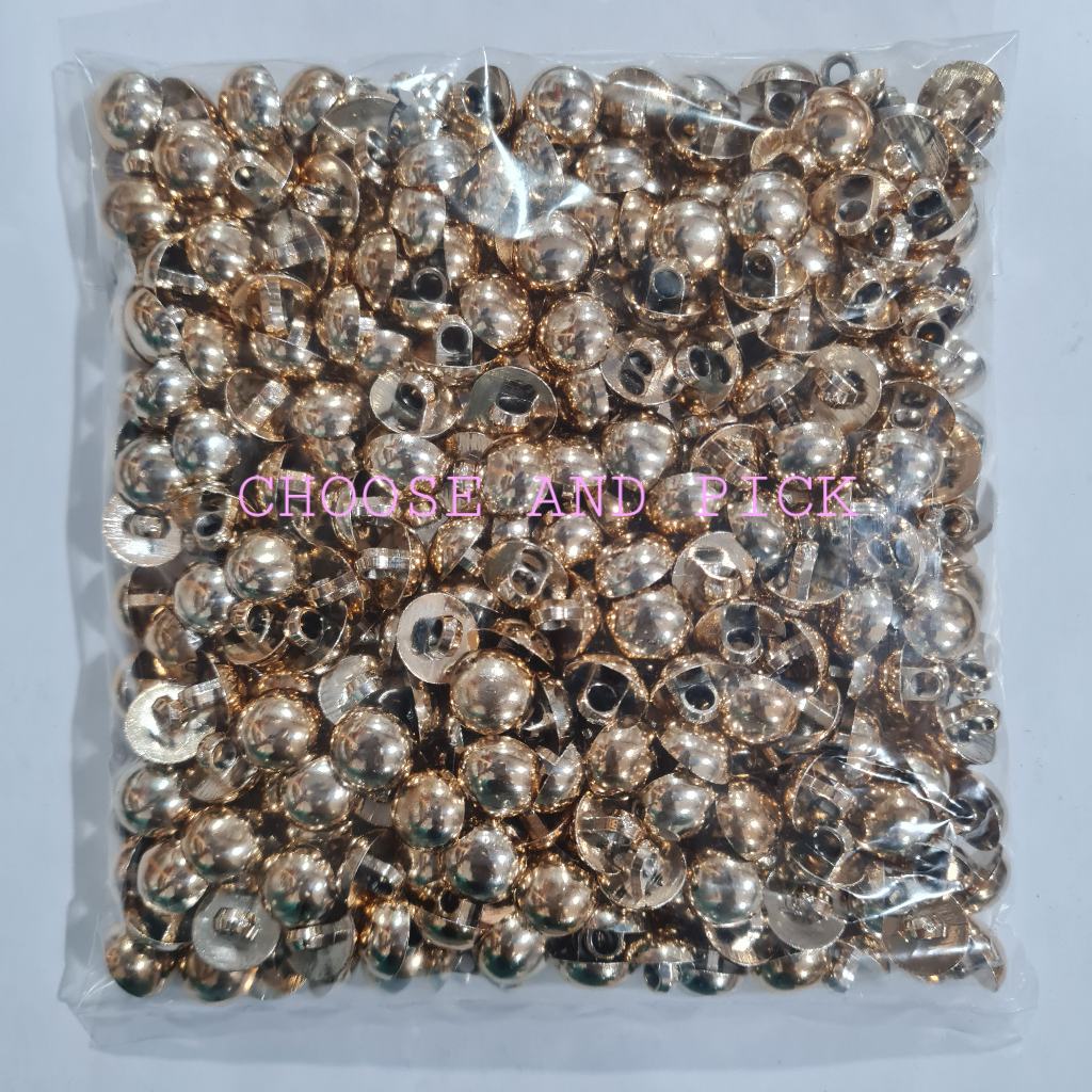 Jual Kancing Jamur Bulat Timbul Emas / Kancing Jamur Bulat 18L (11.5mm ...