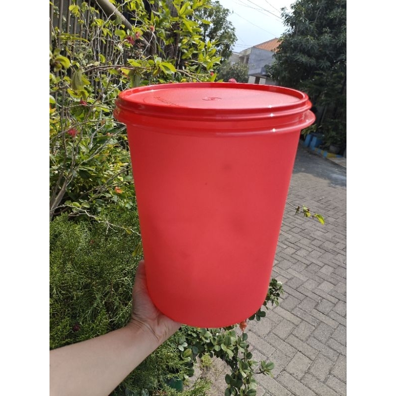 Jual tall canister 10liter tall canister 10L tupperware RED MERAH ...