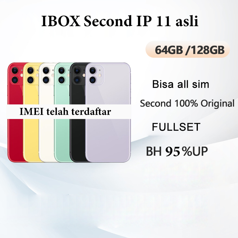 Jual IBOX IP 11 64GB/128GB Second Asli 100% MULUS NORMAL FULLSET Kondisi Perfect BH 95% ...