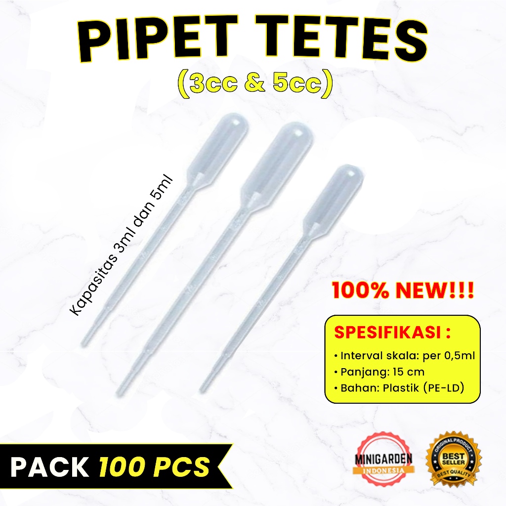 Jual PIPET TETES PACK 100 PCS pipet plastik pipet pasteur pipet ...