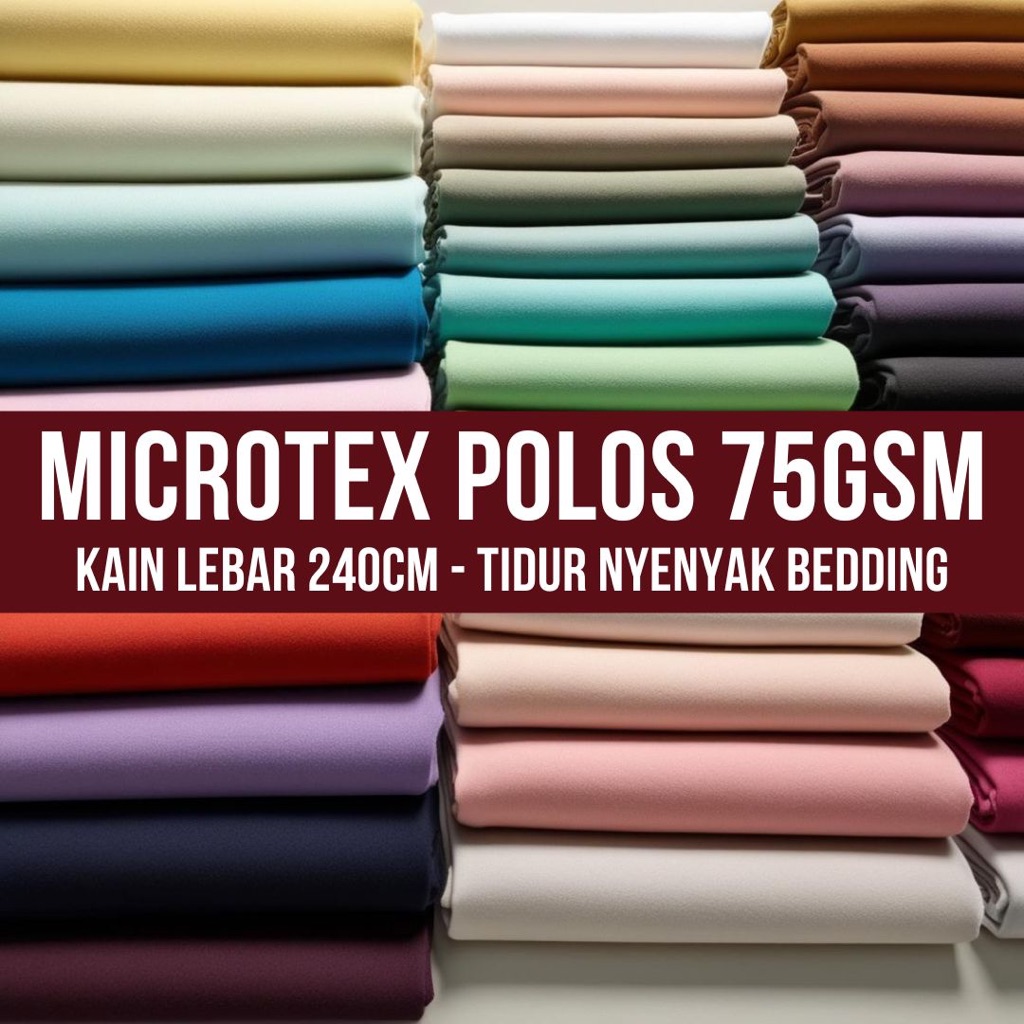 Jual KAIN MICROTEX POLOS 70-75 GSM KATUN CINA FURING DALAMAN PUTIH ...