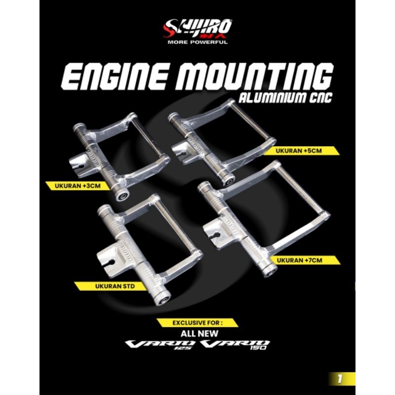 Jual Engine Mounting Alumunium Shijiro Racing Vario 125 Vario 150 new n ...
