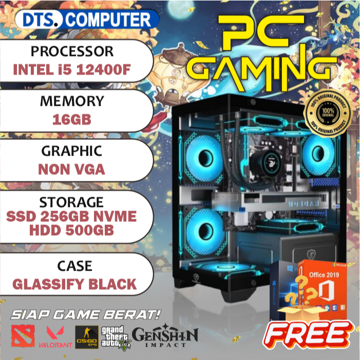 Jual PC Gaming Gen 12 custom | i5 12400F | NON GPU | 16GB DDR4 | SSD ...